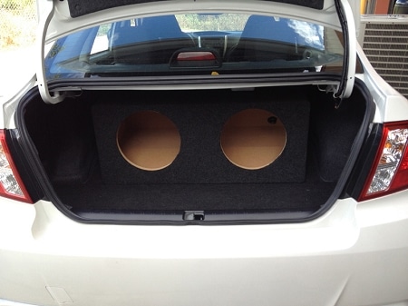 SUBARU WRX 2008-2012 DUAL 12" SUBWOOFER ENCLOSURE - SRQ Customs